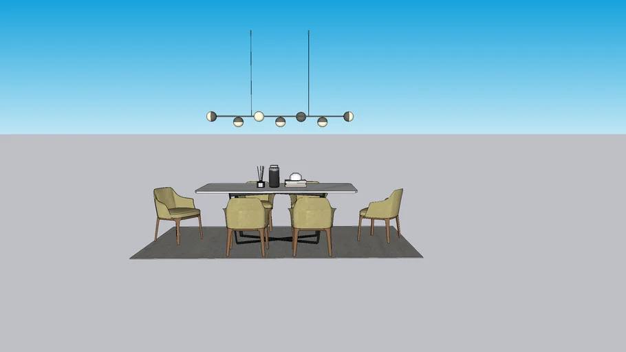 Dining set 6 chairs | 3D Warehouse
