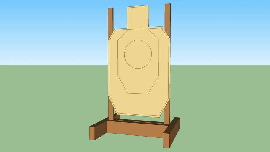 IDPA Target, 3ft sticks, on stand | 3D Warehouse