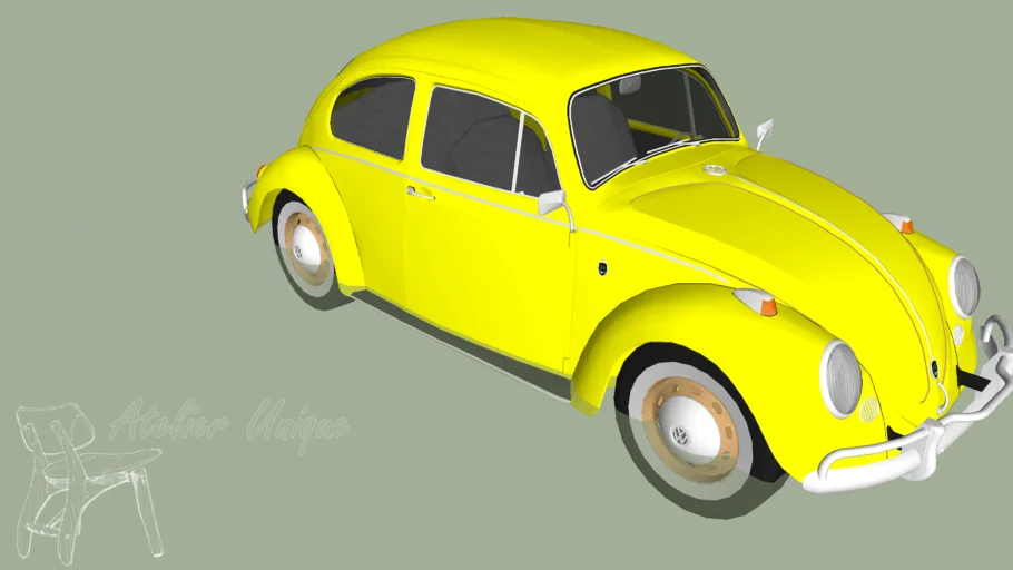 Fusca amarelo | 3D Warehouse