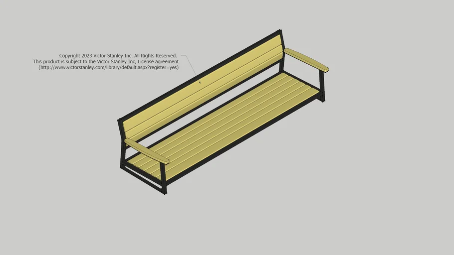 STE-50-W Stella of Sunne 6ft Wood Slat Bench | 3D Warehouse
