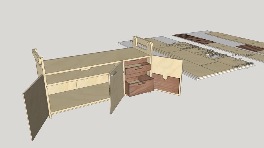 Shopsmith Mk. V - Underslung Accessory & Tool Storage Cabinet | 3D ...