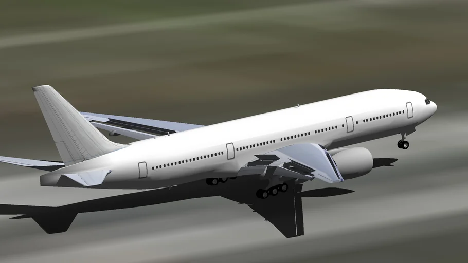 Blank Boeing 777 Landing at Seattle-Tacoma International Airport | 3D ...