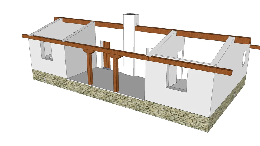 Small one-storey U-shaped house | 3D Warehouse