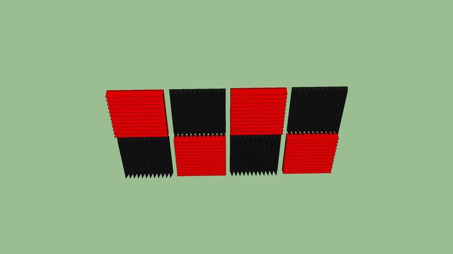 Red/Black Soundproofing Acoustic Panels | 3D Warehouse