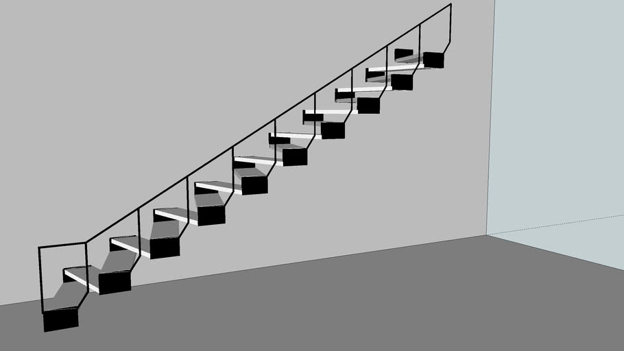 Stairs with Rail | 3D Warehouse