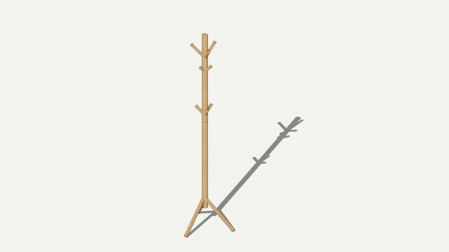 MUJI Beech wood coat stand / ブナ材コートスタンド / 山毛櫸衣帽架 | 3D Warehouse