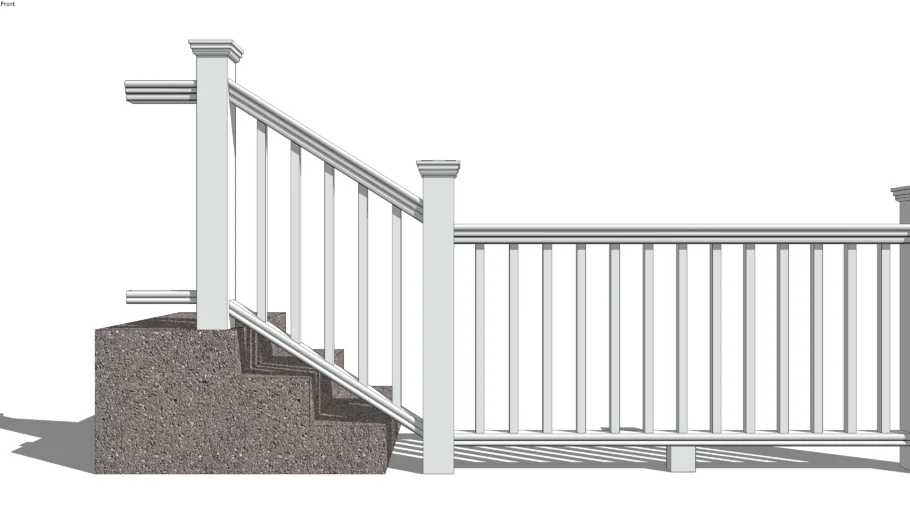 (Panorama) Panorama Composite Railing - 6 Ft. & 8 Ft. Widths | 3D Warehouse