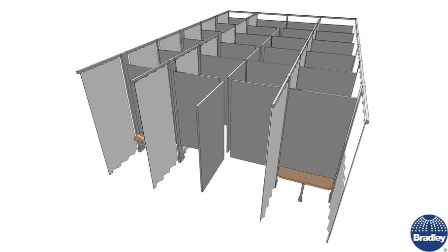 Shower-Bradley_Corp-Modesty_Module-MM4012 | 3D Warehouse