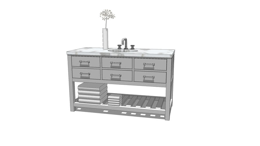 RH Hutton Single Extra-Wide Washstand | 3D Warehouse