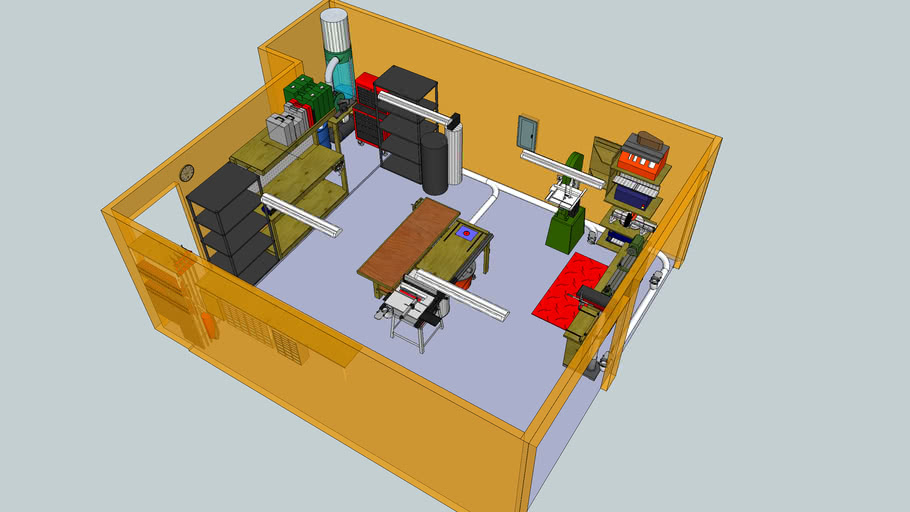 Further Refinement to the model of my home woodworking shop. | 3D Warehouse