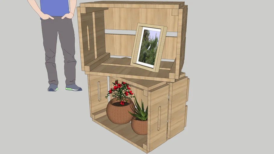 2 Stack wooden Crate for Decoration (vray Ready) | 3D Warehouse