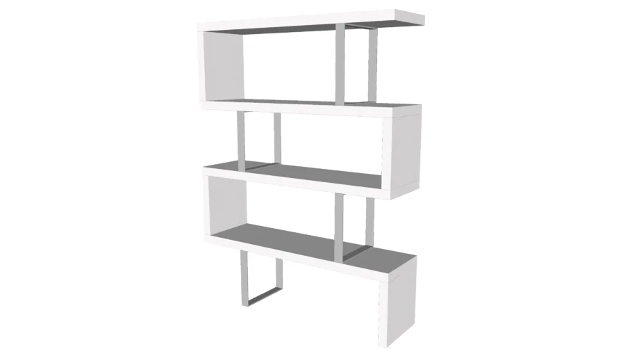 Pearl Bookcase in Glossy White by Modloft | 3D Warehouse