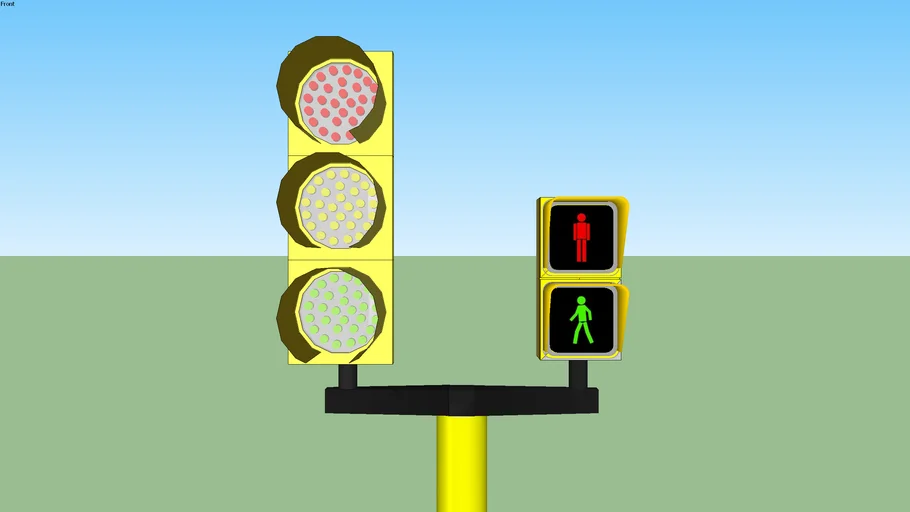 Led traffic light with pedestrian traffic light | 3D Warehouse