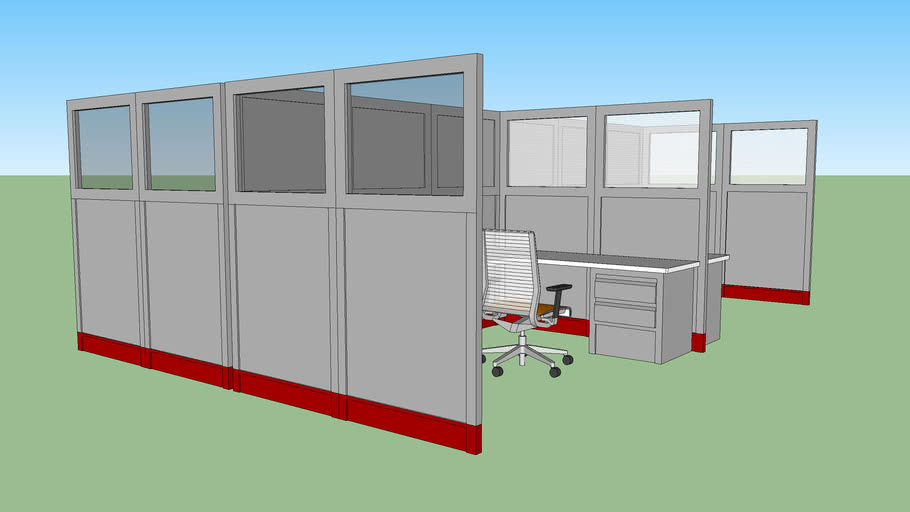 Office computer desk cubicle | 3D Warehouse