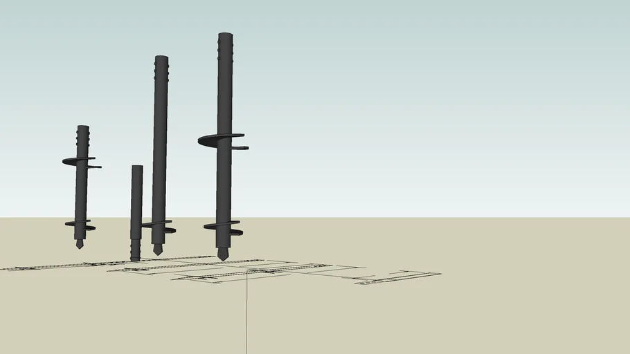 Ram Jack Helical Pile Leads and Extensions 3_500 | 3D Warehouse