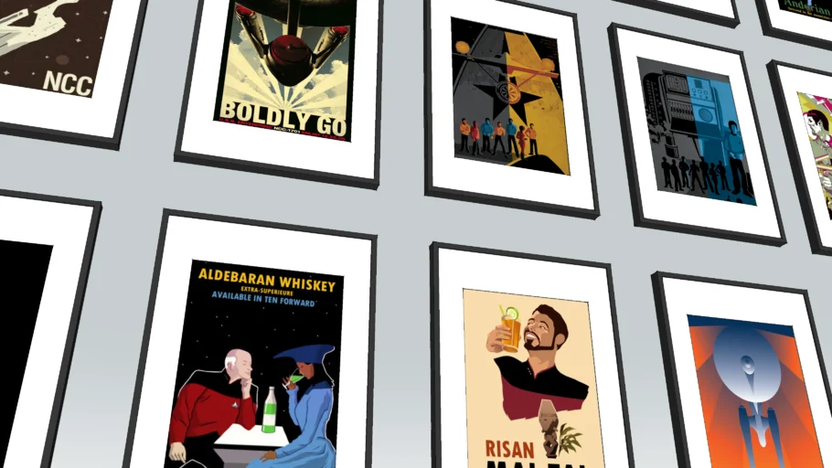 Retro Star Trek posters, in 100x70cm IKEA RIBBA frames | 3D Warehouse