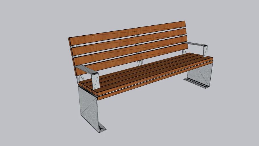 Backed Bench Inox 6ft | 3D Warehouse