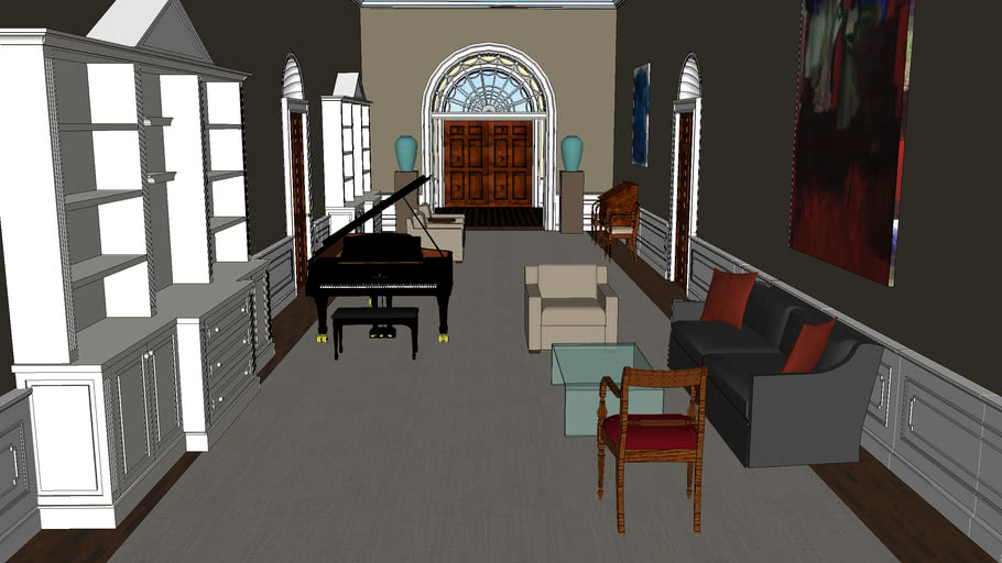 The White House interior : The Central hall + stairs landing | 3D Warehouse