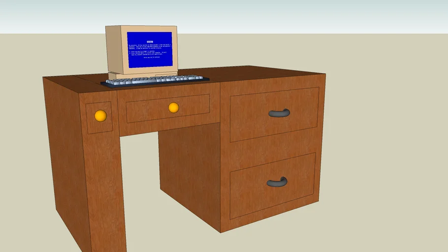 Blue Screened Computer | 3D Warehouse