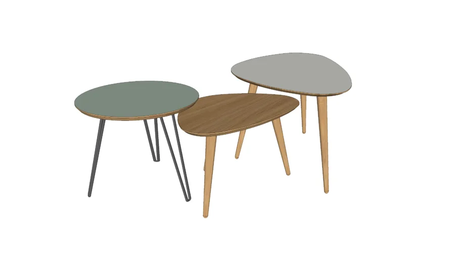 Table basses - Table gigognes sur-mesure 3 modèles / Coffee Tables | 3D Warehouse