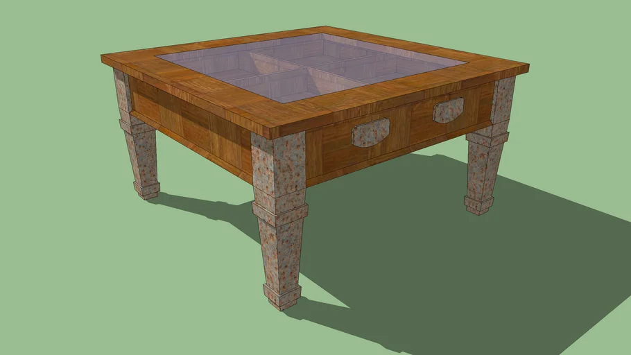 Manly Table with Glass Top | 3D Warehouse