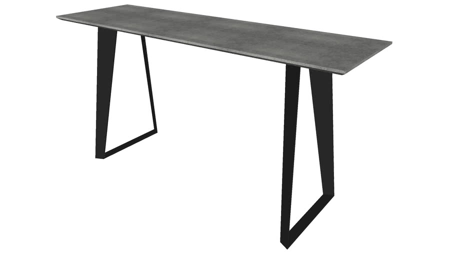 Amsterdam Outdoor Console Table in Gray Concrete by Modloft | 3D Warehouse