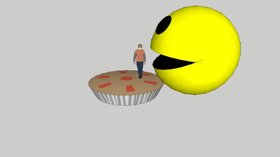 pacman eating a man and a pie | 3D Warehouse