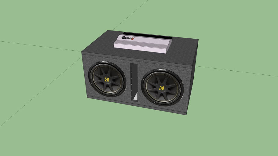 Dual 15' Kicker Comp Ported Box w/ 1000 Watt Amp | 3D Warehouse