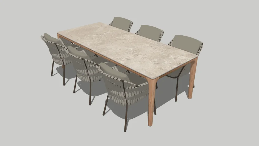 Montera dining set with Liam ceramic top table - 4 Seasons Outdoor | 3D ...