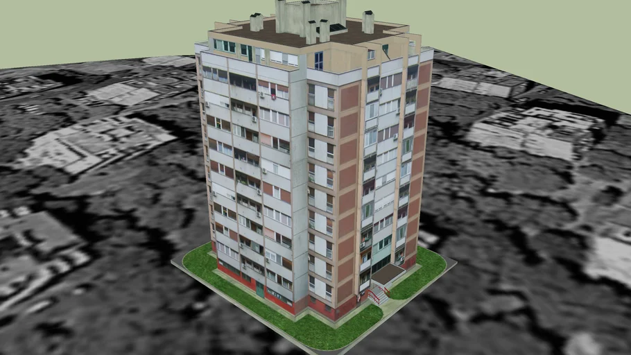Blok 45, Jurija Gagarina br. 257, Novi Beograd | 3D Warehouse