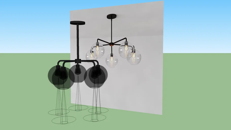 Sculptural Glass 5-Light Globe Chandelier - Clear | 3D Warehouse