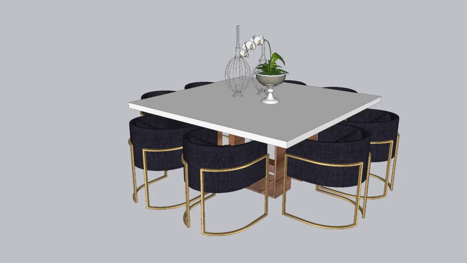 Mesa de Jantar Quadrada | 3D Warehouse