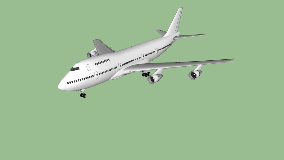 White Boeing 747-200 | 3D Warehouse