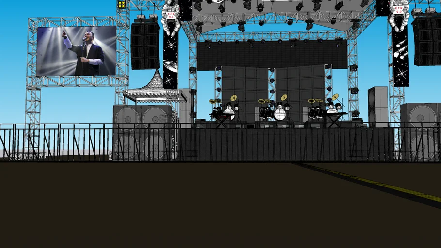 Queen Works Tour Stage 3d Warehouse Concert Stage 3D Model By Nvere