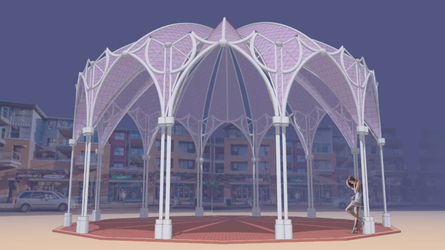 Compound Curved Dome Plaza Canopy | 3D Warehouse