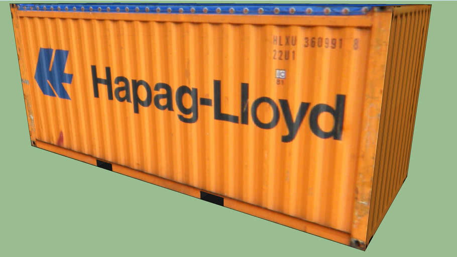 Hapag-Lloyd Open Top Container 20' | 3D Warehouse