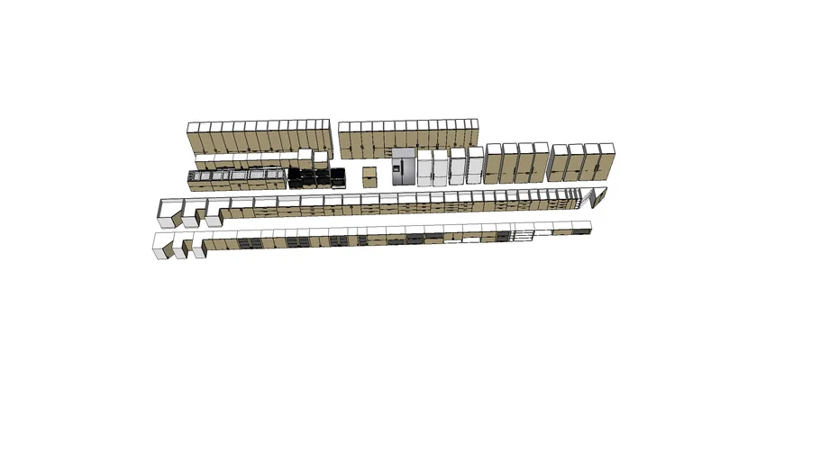 Modular kitchen set wood | 3D Warehouse