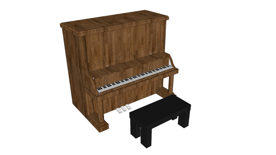 piano with bench | 3D Warehouse