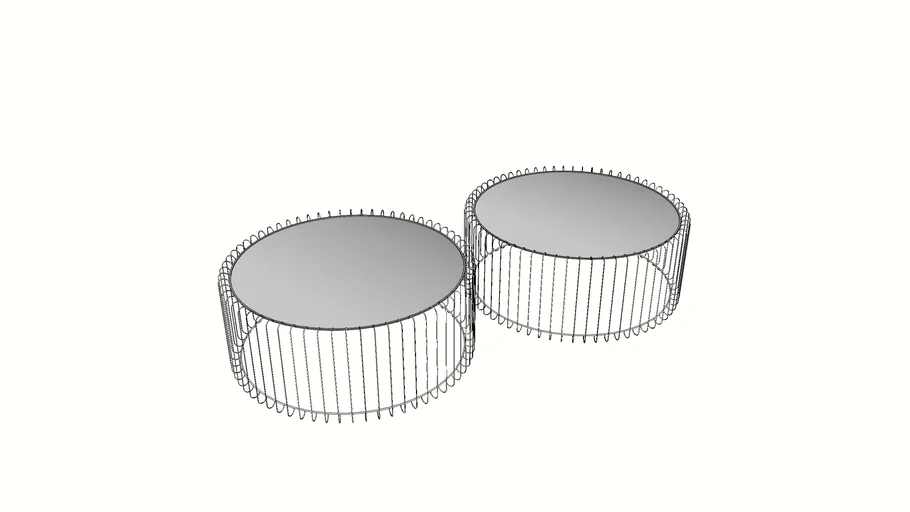 80898 Coffee Table Wire Silver (2-Set) | 3D Warehouse