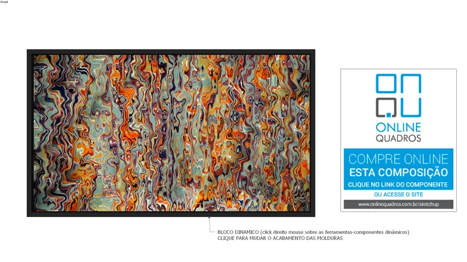 Quadro Abstrato - Laranja | 3D Warehouse