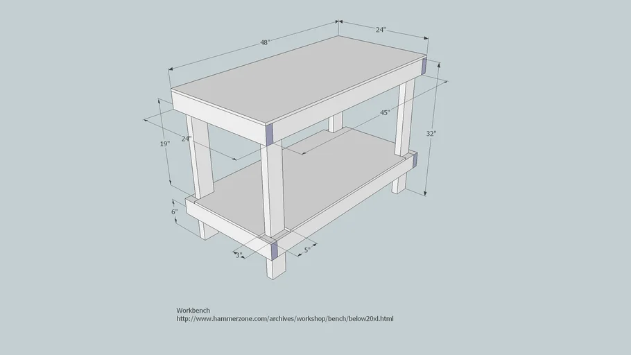 Inexpensive wooden workbench | 3D Warehouse