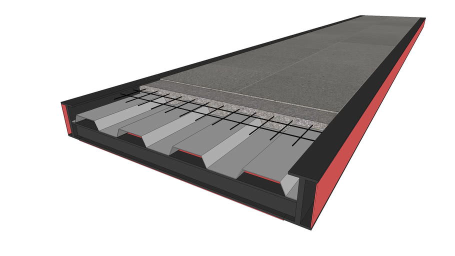 I beam, Deck floor concrete | 3D Warehouse