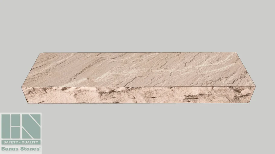 Banas Stones Natural 6' Steps/Risers - 16' x 60' - Banas Beige | 3D ...