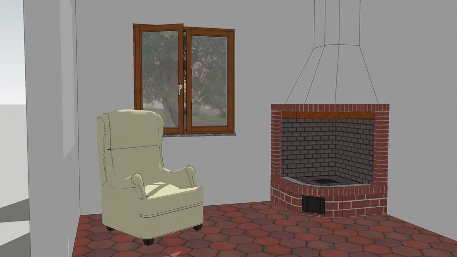 Room with fireplace | 3D Warehouse