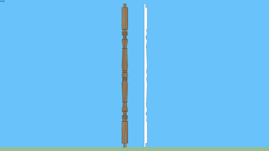 Wooden railing posts | 3D Warehouse