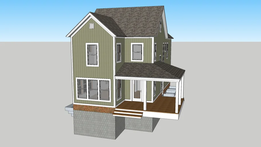 Neotraditional folk Victorian / folk vernacular house | 3D Warehouse