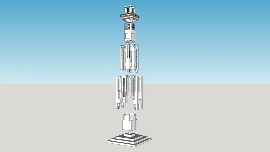 Art Deco Clock Tower 3d Printer Model - Relogio de Avenida Goias ...