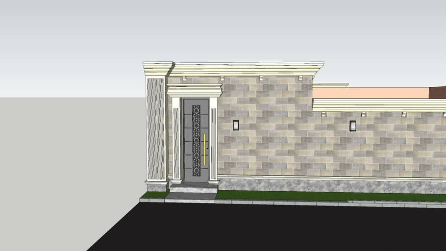 CLASSIC WALL FENCE WITH CNC GATES | 3D Warehouse