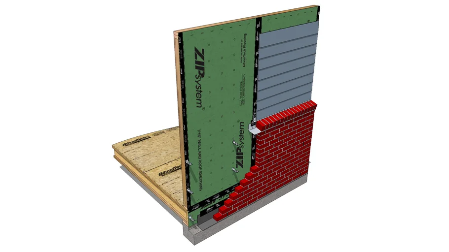 Brick to Lapped Siding Transition with ZIP System | 3D Warehouse