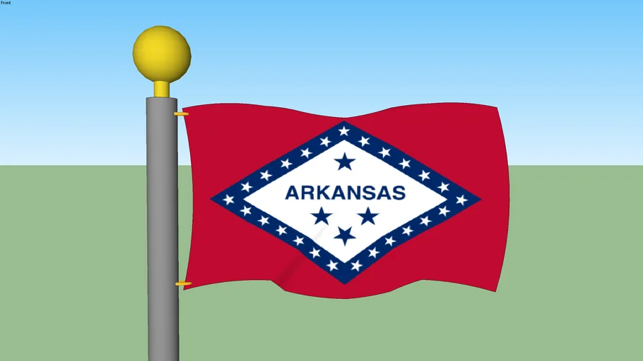 Arkansas State Flag with Flagpole | 3D Warehouse